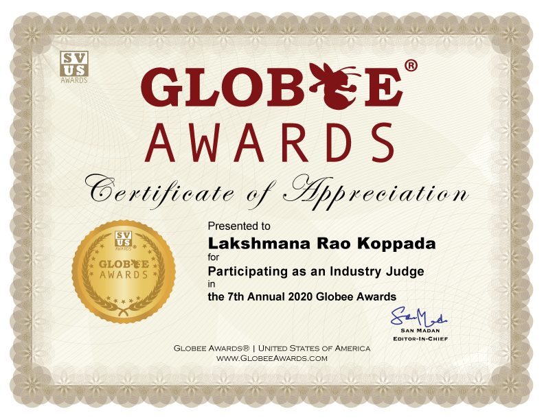 Lakshmana Rao Koppada - Globee® Business Awards